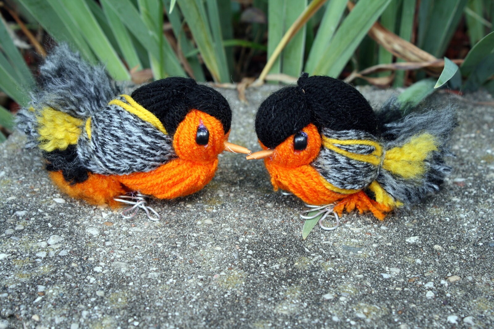 Yarn Bird Orange and Black Oriole Gift Yarn Bird Ornament | Etsy