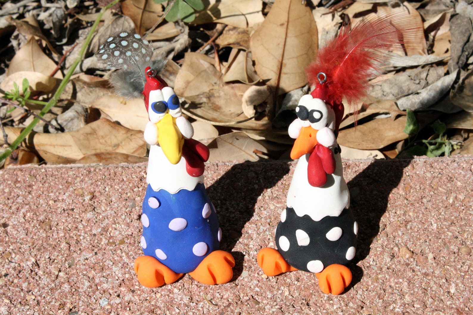 Whimsical Hens Ornaments Polymer Clay Chickens or Hens - Etsy