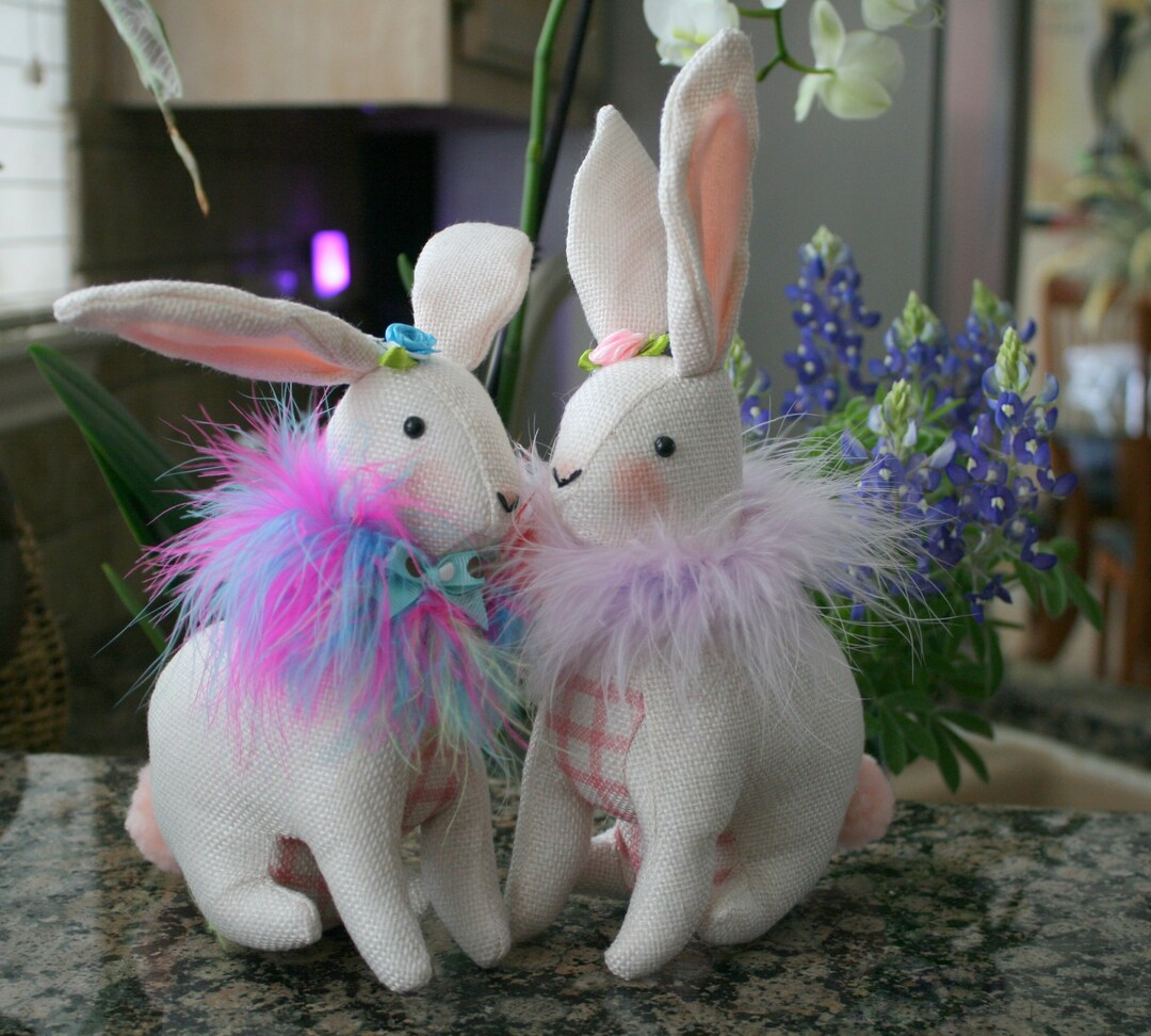 Bunny Rabbits, Linen Bunny Rabbits, Easter Bunnies, Stuffed Rabbits - Etsy