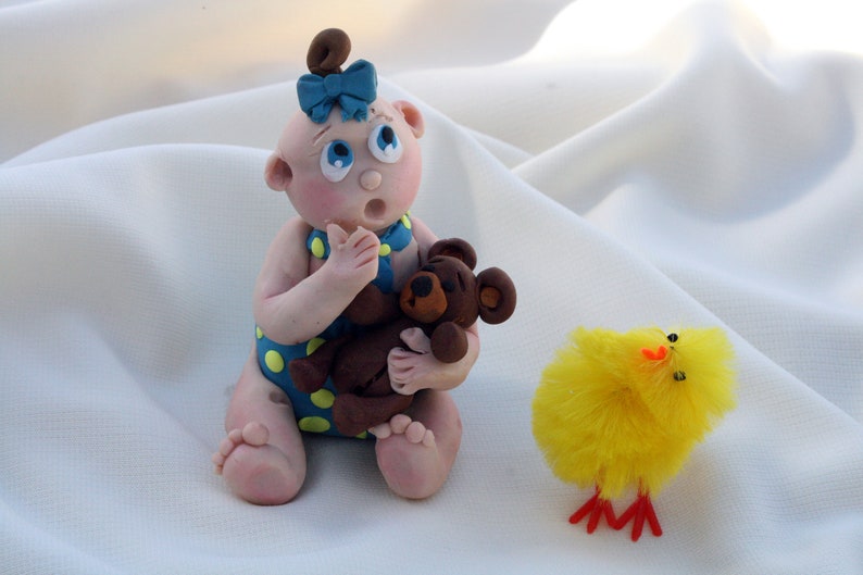 Toddler Cake Toppers, Toddler Baby Ornaments, Polymer Clay Birthday ...