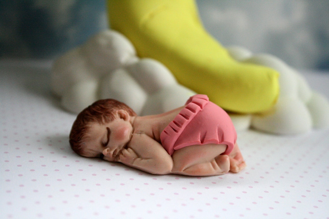 Half Moon and Baby on a Cloud Cake Topper Half Moon Baby - Etsy