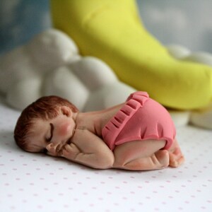 Half Moon and Baby on a Cloud Cake Topper, Half Moon Baby Shower Topper ...