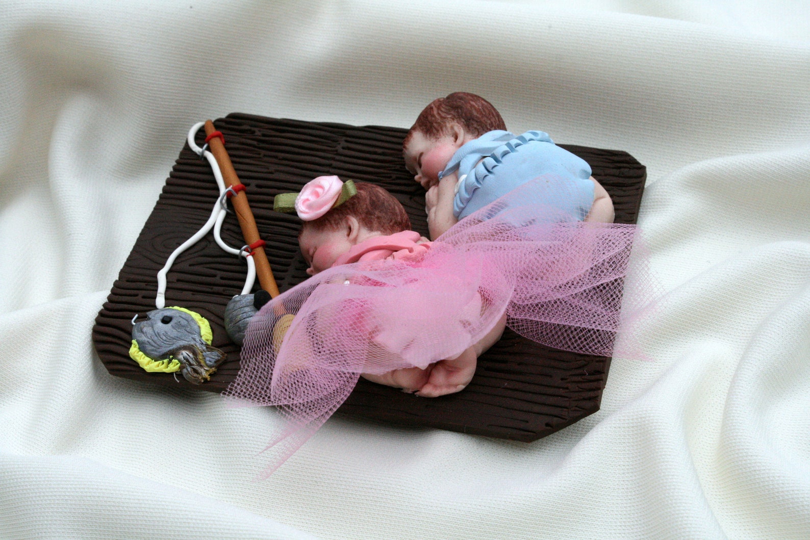 Baby Fisherman Topper Baby Boy Girl or Twin Fishing on Raft - Etsy