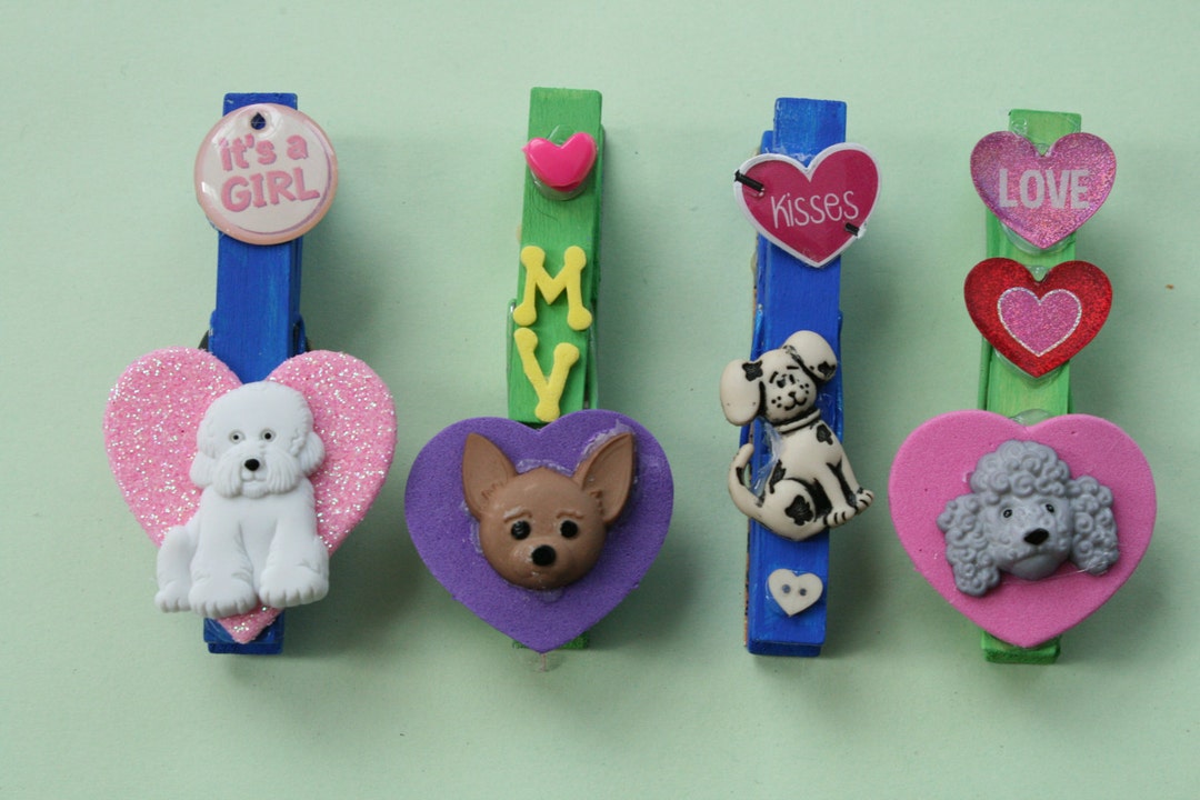 Dog Clothespin Magnets, Bichon. Chihuahua, Poodle and English Setter ...