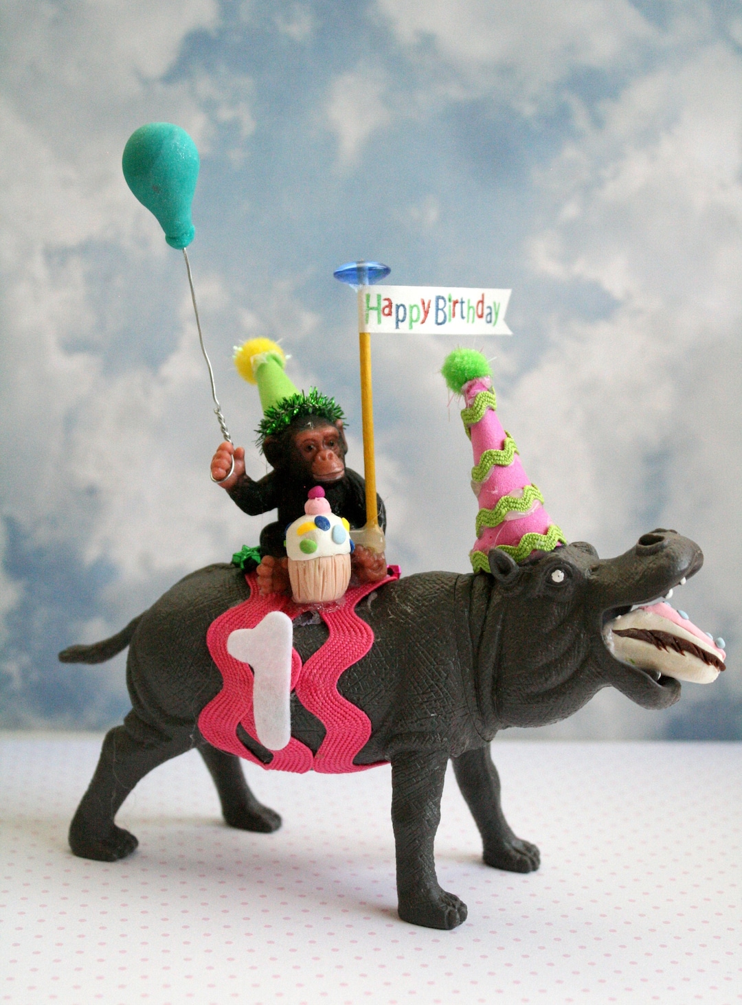 Hippo Birthday Cake Topper, Party Animal Cake Topper. Hippo Party ...