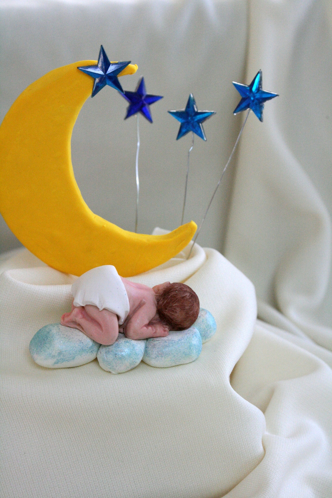 Baby With Moon and Stars Cake Topper, Twinkle Twinkle Little Star ...