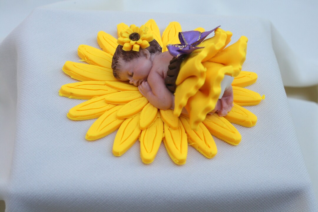 Sunflower Baby Girl Shower Cake Topper, Baby Sunflower Theme Momento - Etsy
