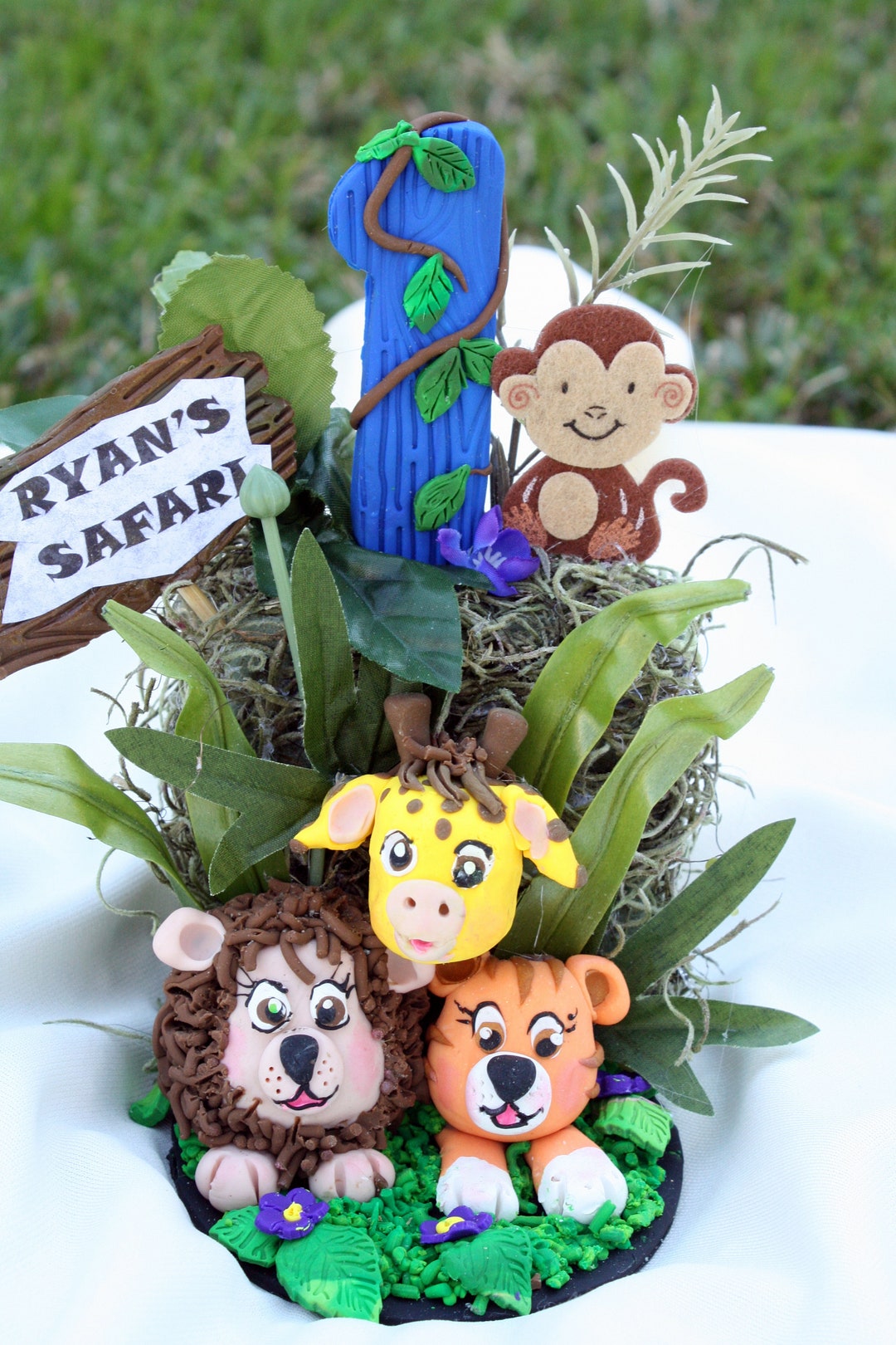 Safari Cake Topper, Safari Baby Shower Cake Topper, First Birthday ...