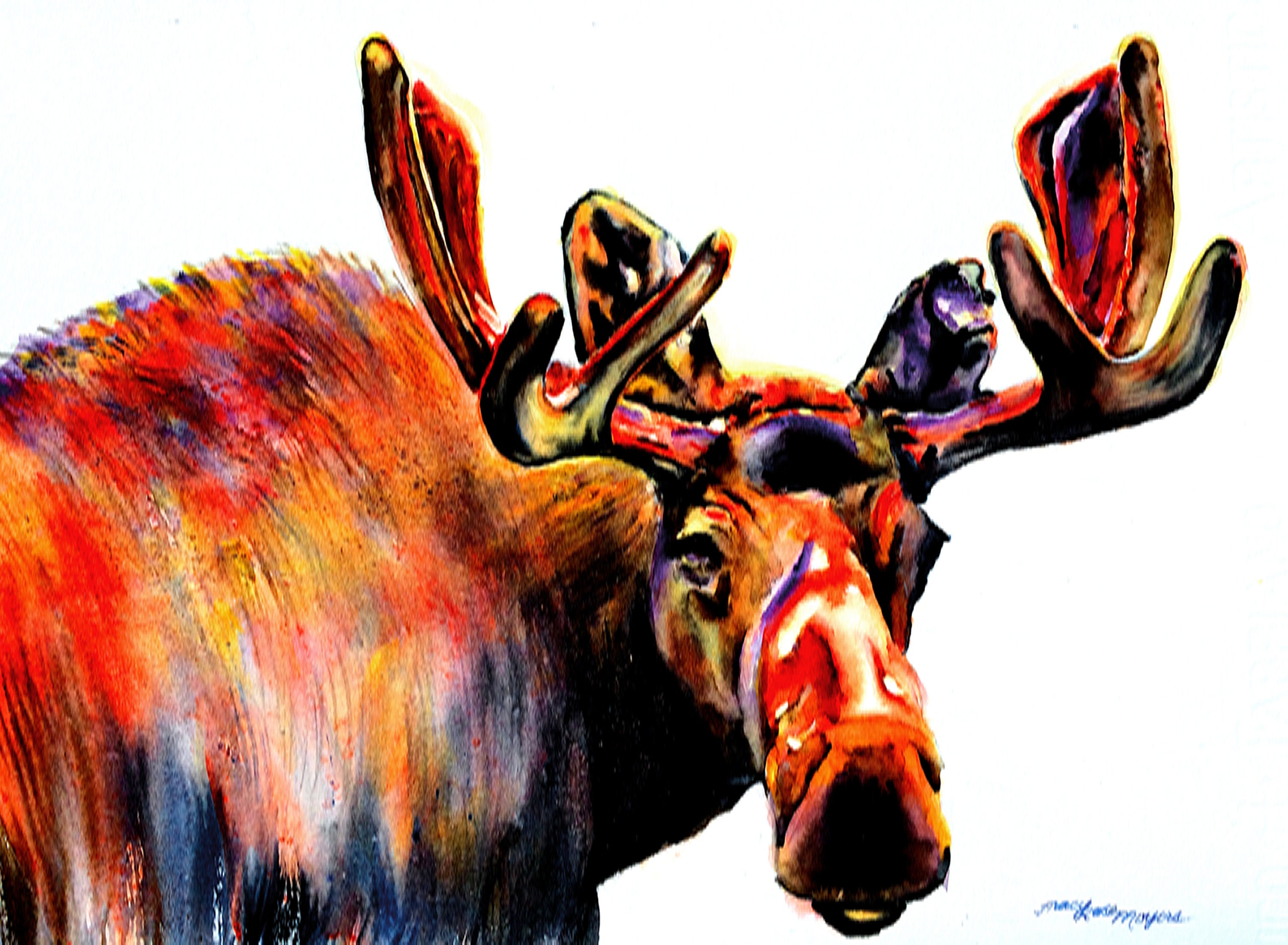 Moose Wall Art, Moose Wall Decor, Moose Art, Wildlife Wall Art ...