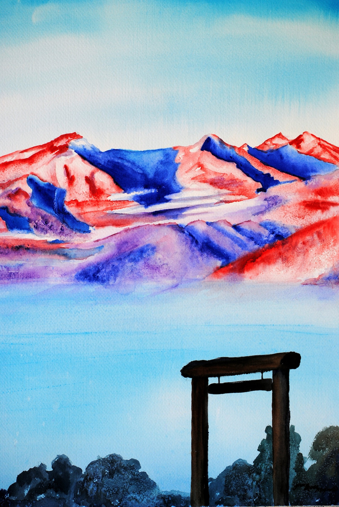 Patriotic Art, Patriotic Painting, Patriotic Wall Art, Mountain ...