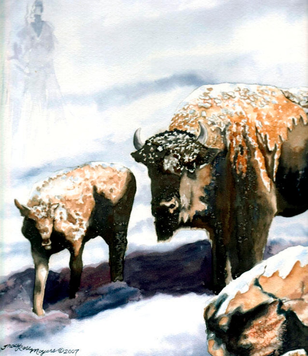 Buffalo Art Print, Buffalo Print Wall Art, Buffalo Watercolor, Buffalo ...