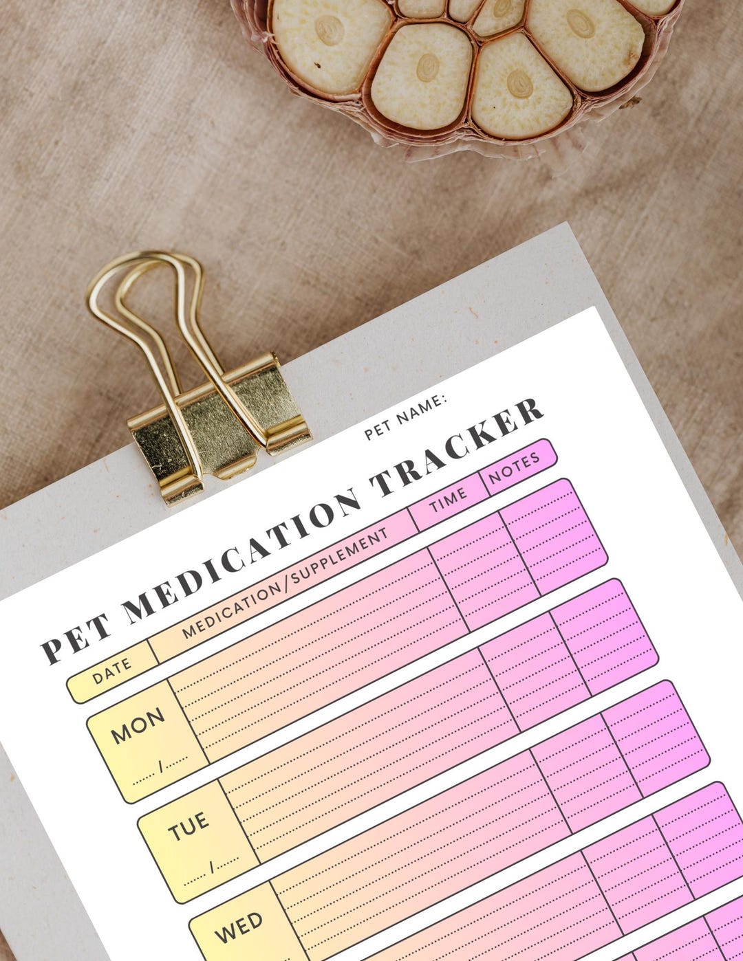 Weekly Pet Medication Tracker, Printable Log for Dogs, Cats & Pets ...