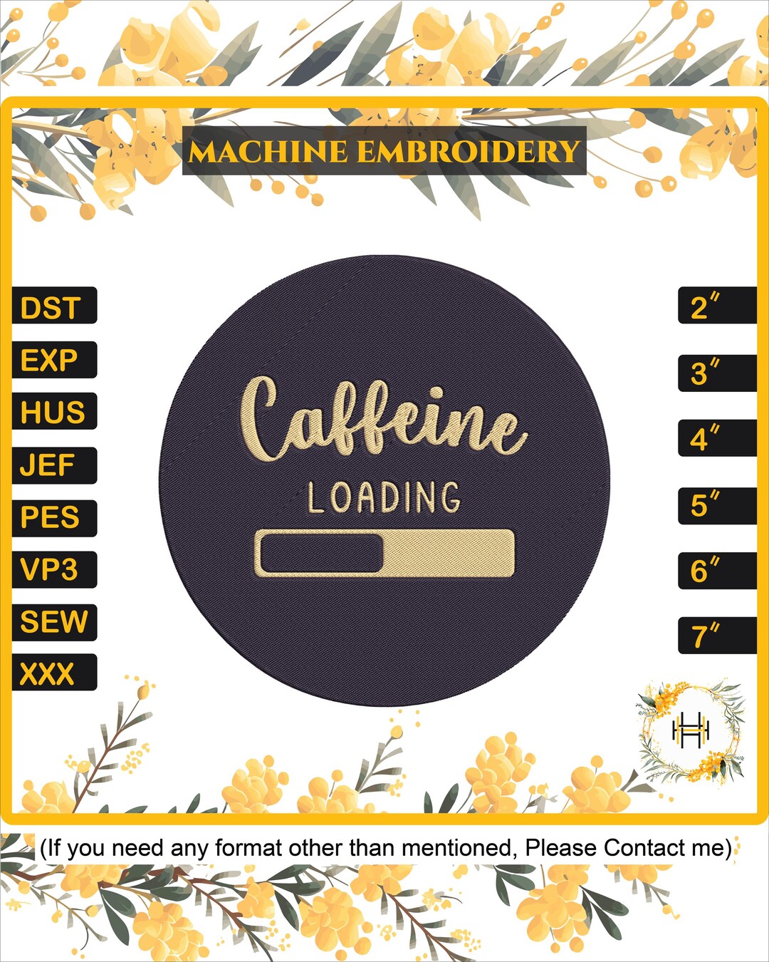 Wait for Caffeine to Load Machine Embroidery Design, Instant Download ...