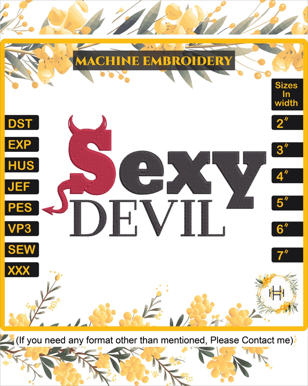 Sexy Devil Machine Embroidery Design, Instant Download, 6 Sizes - Etsy