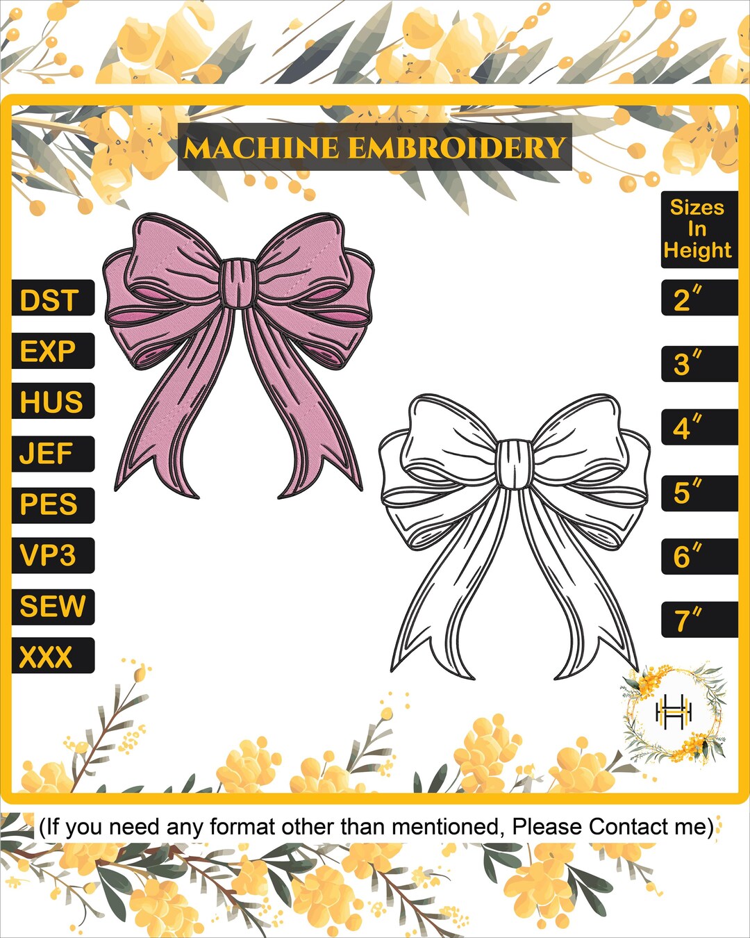 Bow Bundle Machine Embroidery Design, Bow Outline Machine Embroidery ...