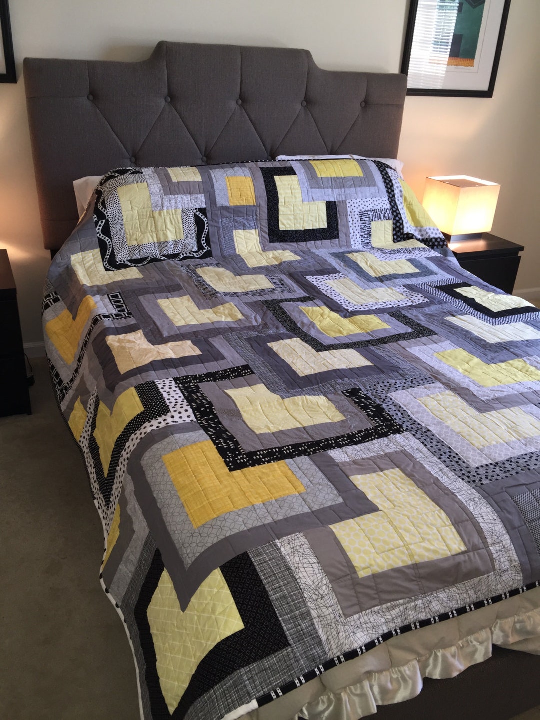 Stacks of Squares Queen Quilt - Etsy