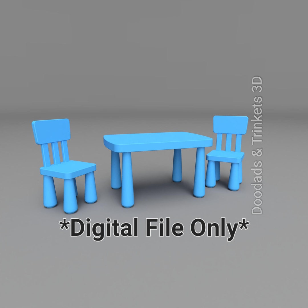 Miniature Doll House Table and Chair Set 1/12 AND 1/6 Scale for Hobby ...