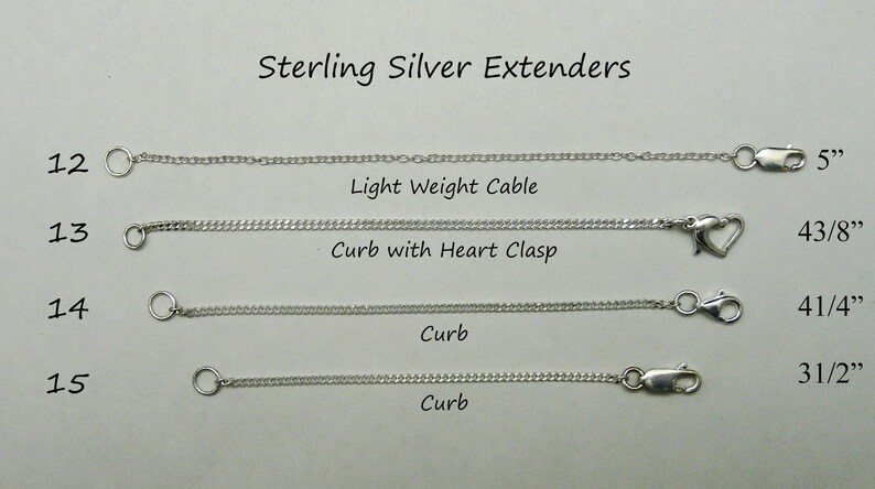 Sterling Silver Chain Extenders - Silver Safety Clasp Silver Necklace ...