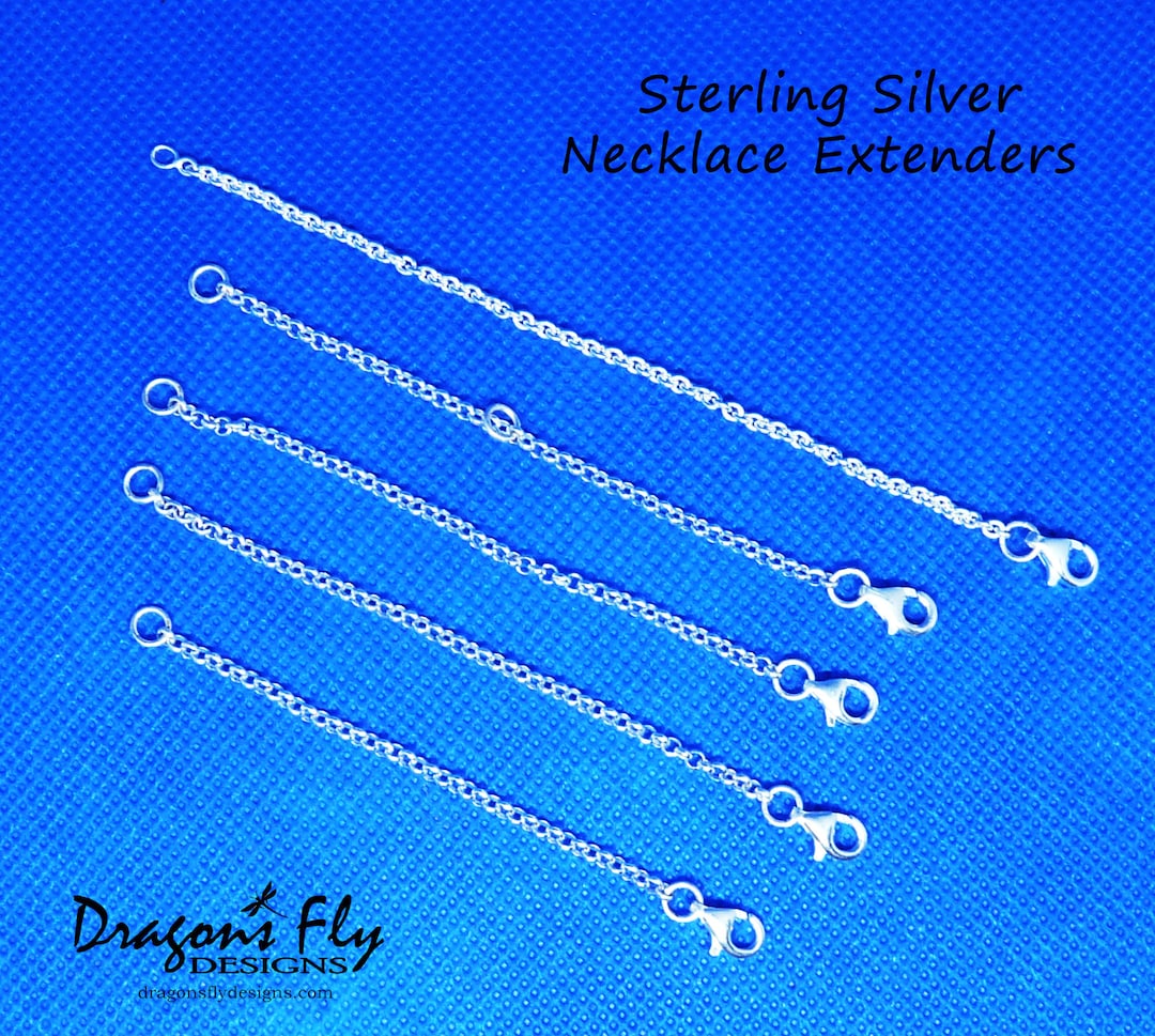 Sterling Silver Chain Extenders - Silver Safety Clasp Silver Necklace ...