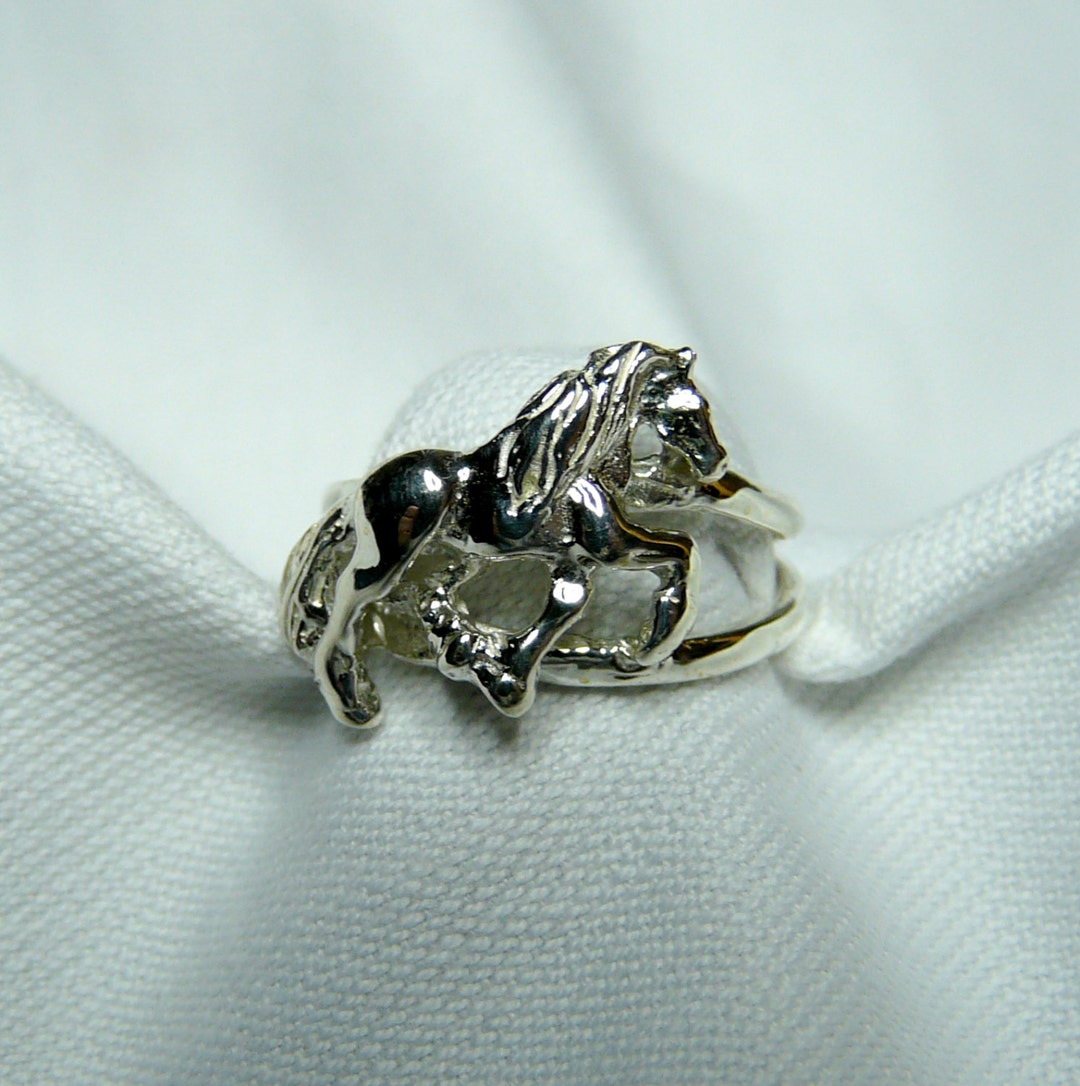 Horse Ring Sterling Silver Horse Ring Stainless Steel Baroque Horse ...