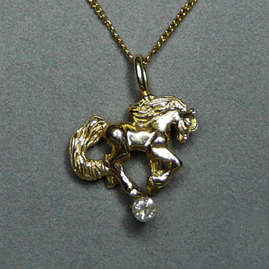 Friesian Stallion Pendant Necklace Gold Anton 343 Horse Pendant ...
