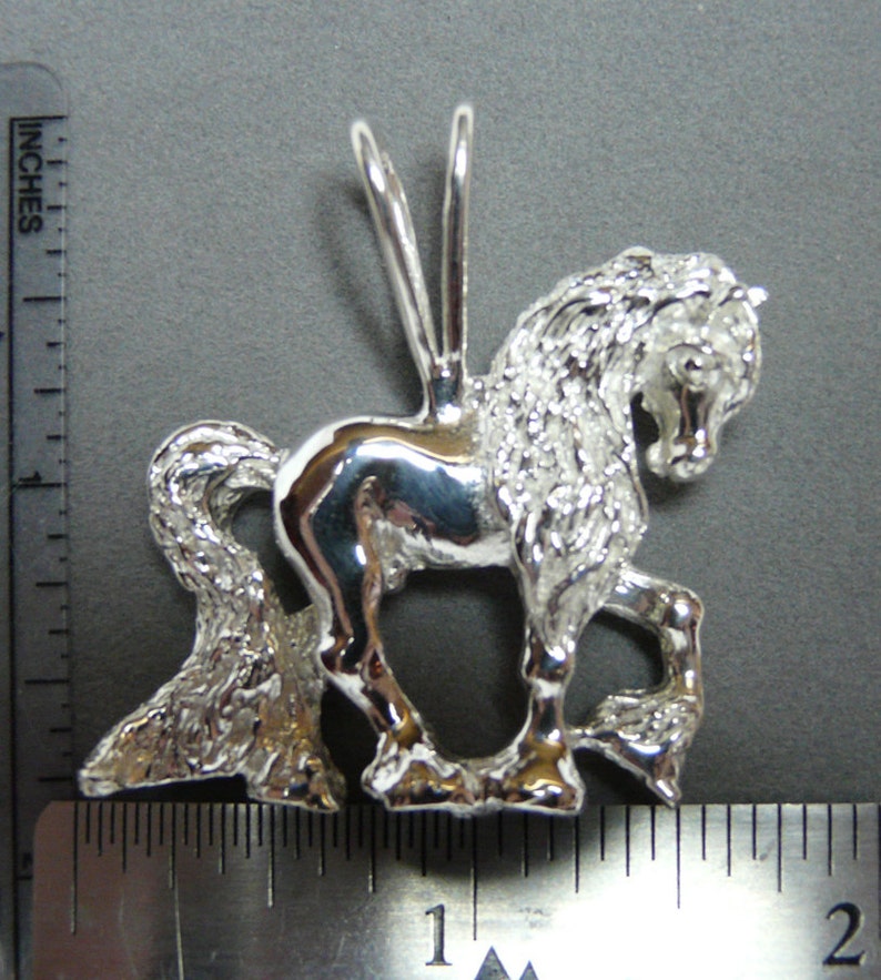 Sterling Silver Horse Jewelry Friesian Stallion Pendant - Etsy
