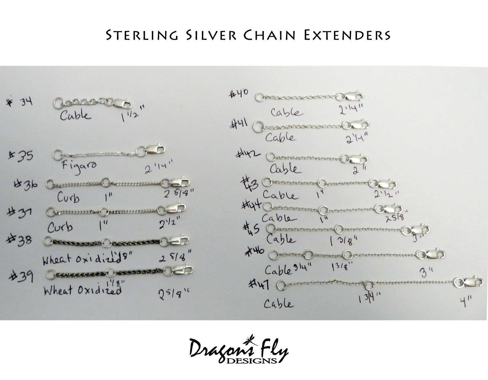 Sterling Silver Chain Extenders - Silver Safety Clasp Silver Necklace ...