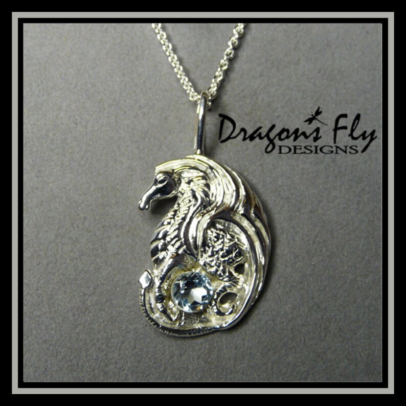 Dragon Pendant Sterling Silver Dragon Necklace Dragons Fly - Etsy