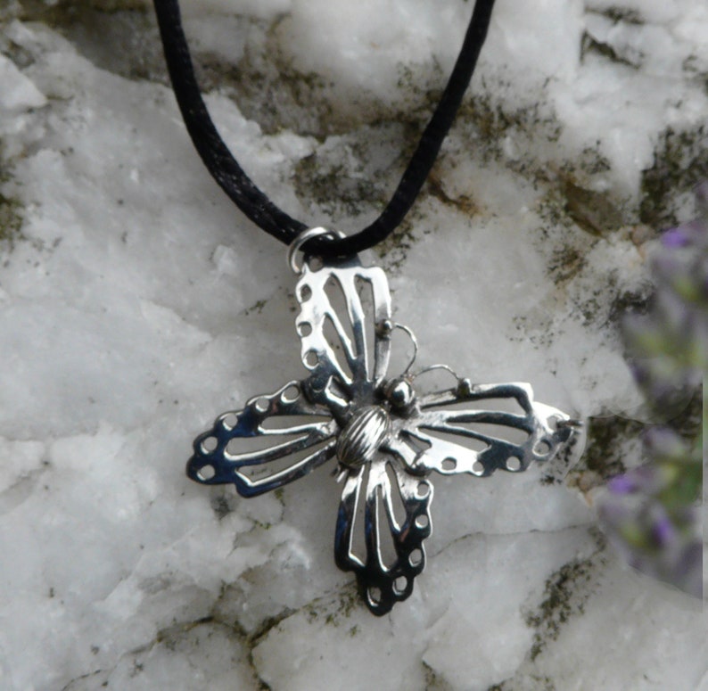 Silver Butterfly Pendant Solid Sterling Silver Butterfly Necklace Art ...