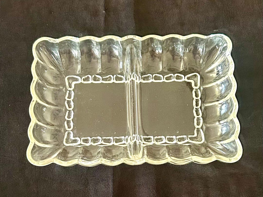 Vintage Divided Rectangle Clear Glass Relish Dish - Etsy
