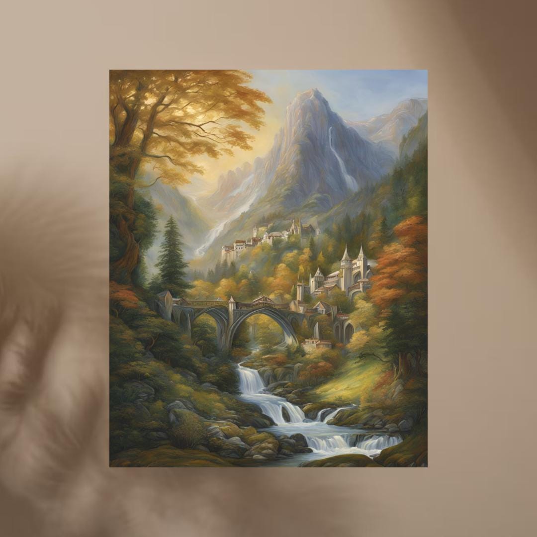 Rivendell Imladris Poster, Painting, Vintage, Art Print, Wall Decor, Home Decor, Original Art ...