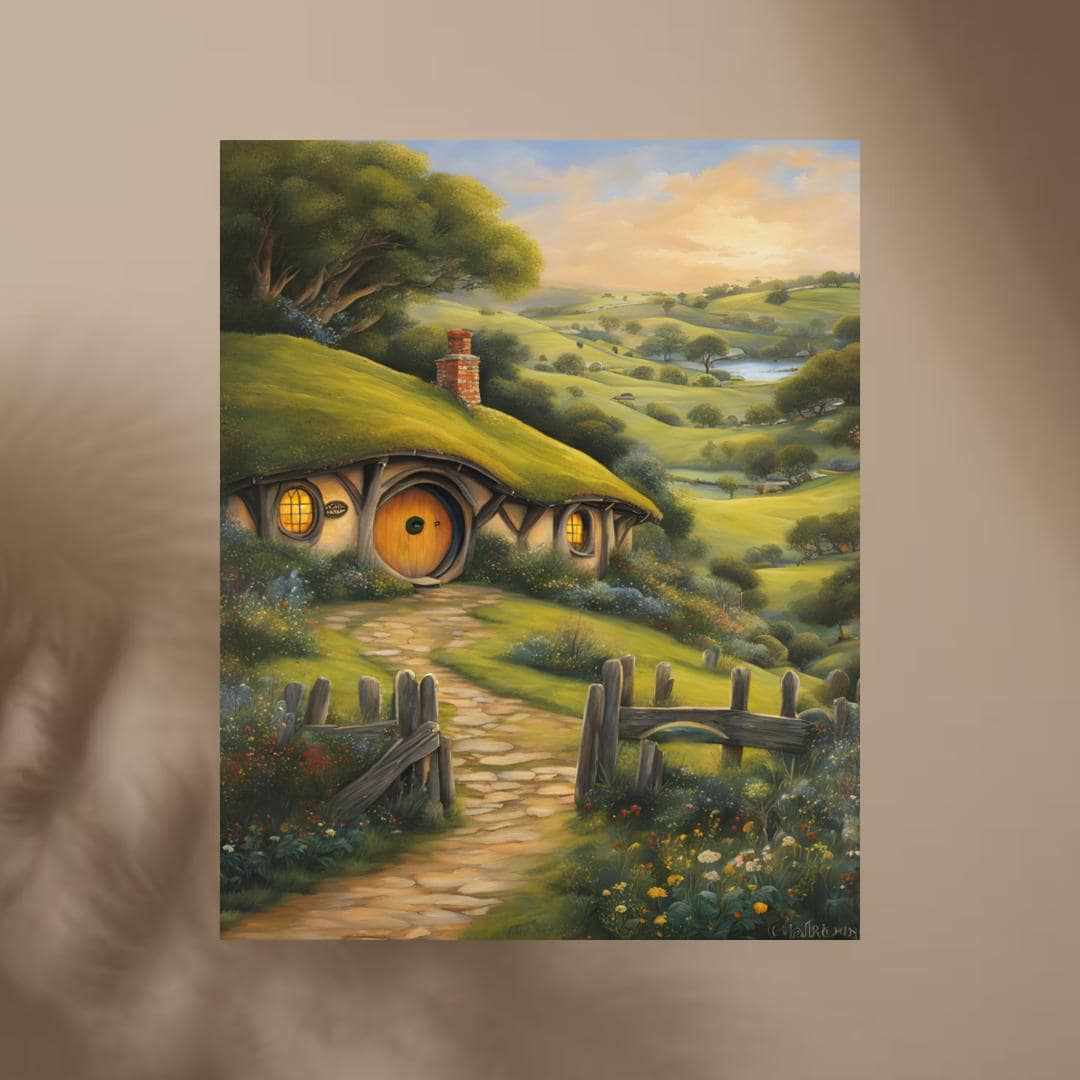 Hobbiton Shire Poster, Painting, Vintage, Art Print, Wall Decor, Home ...