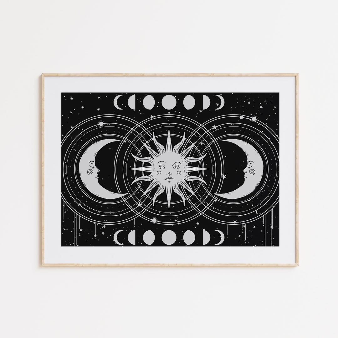 Moon Phase Poster, Moon Wall Art, Astrology Wall Art, Boho Decor ...