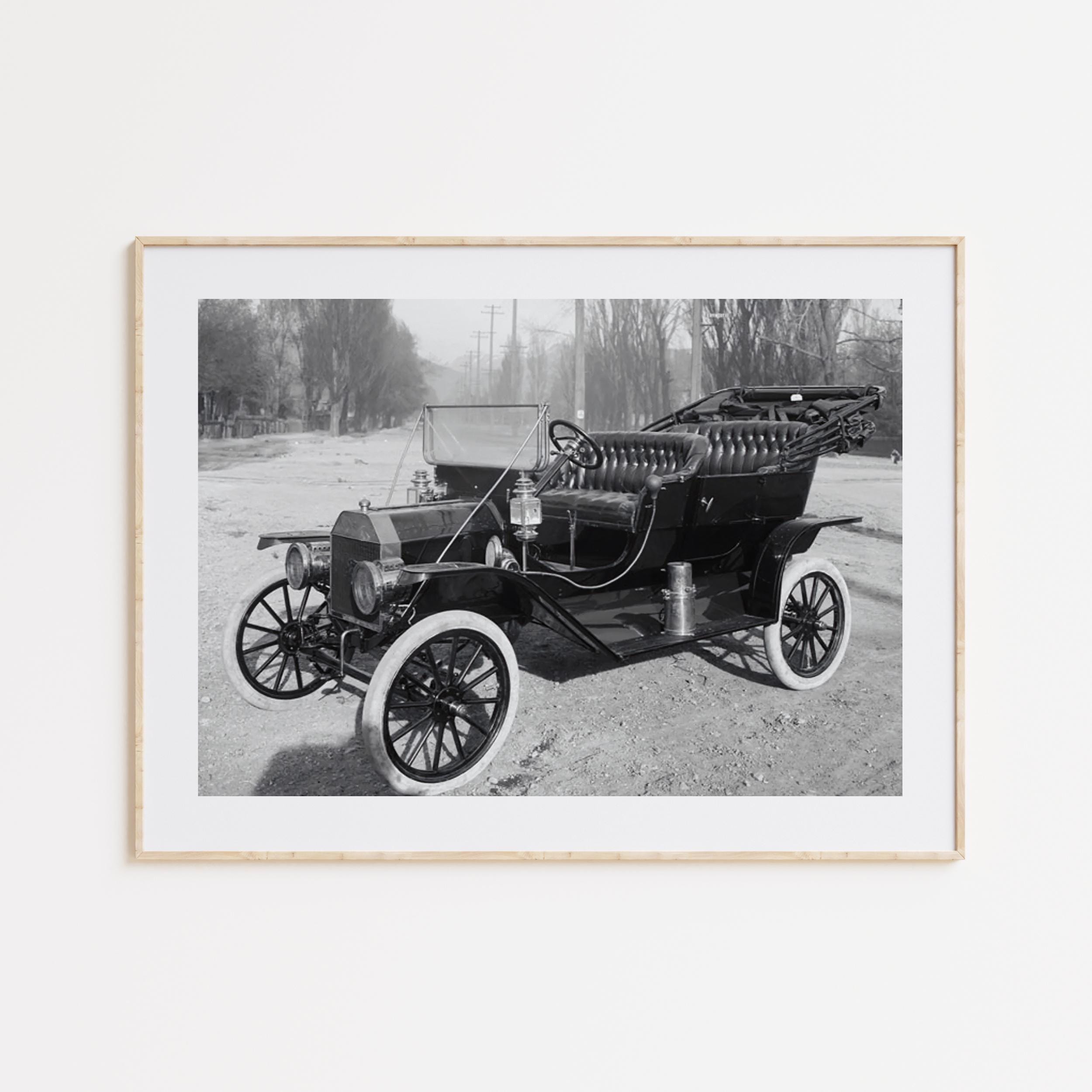 1910 Ford Model T Print, Vintage Car, Black and White, Automobile ...