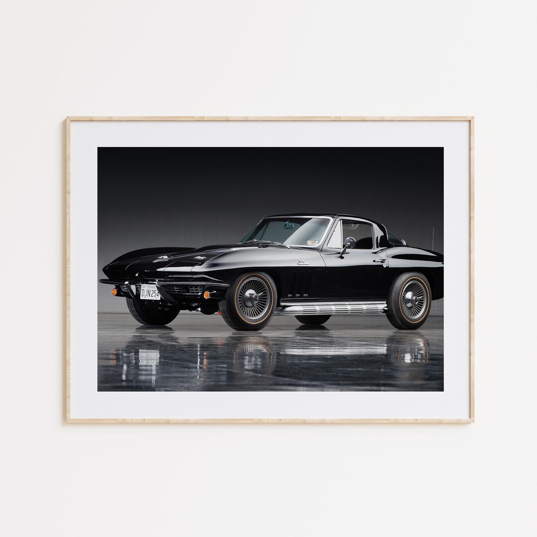 Chevrolet Corvette C2 Poster, 1966 Second Generation Sports Car, Wall ...