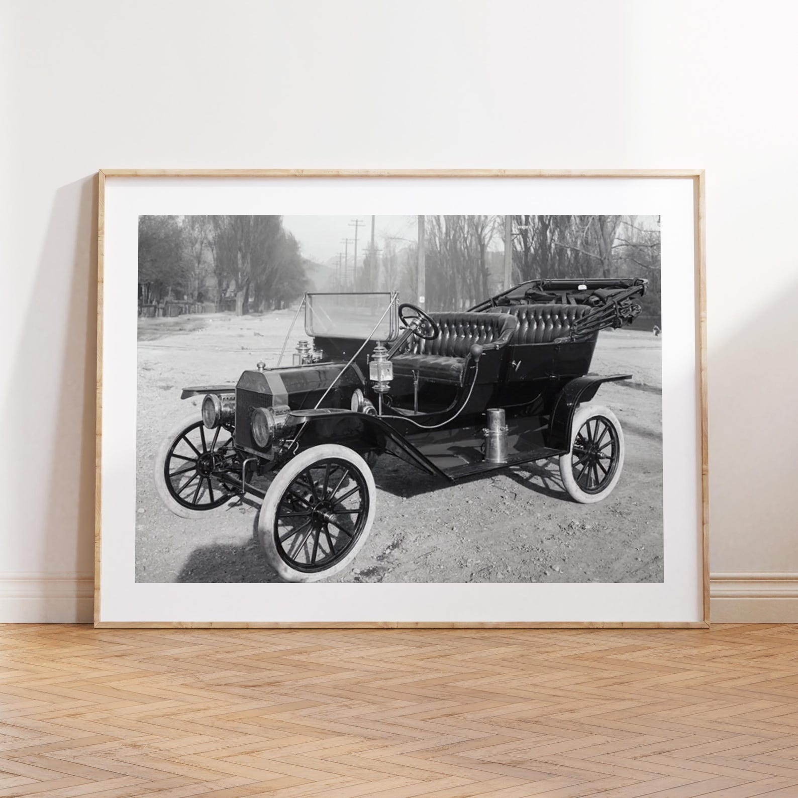 1910 Ford Model T Print, Vintage Car, Black and White, Automobile ...