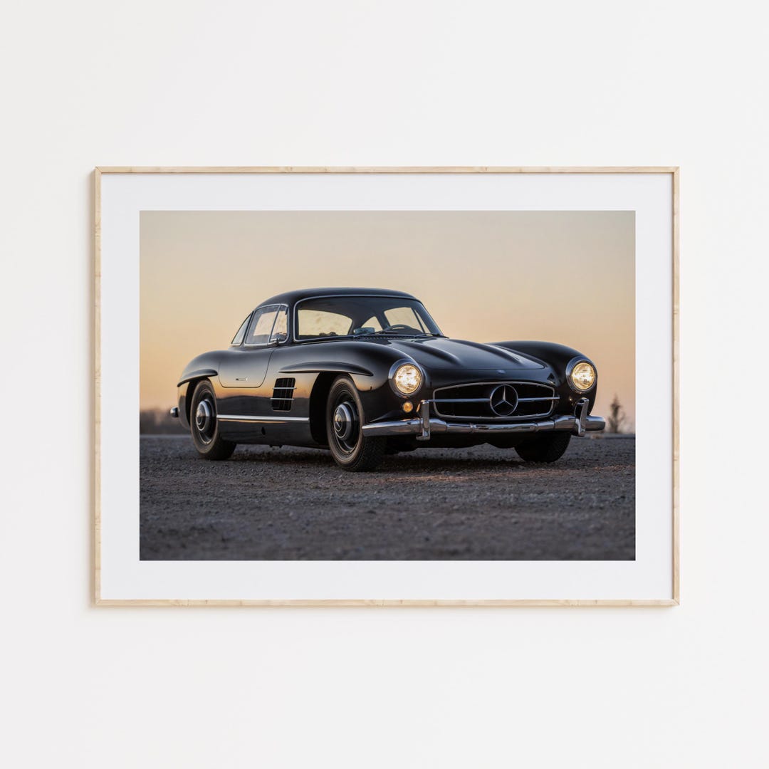 Mercedes 300 Sl Poster, 1964, Retro Car Print, Wall Art, Wall Decor ...