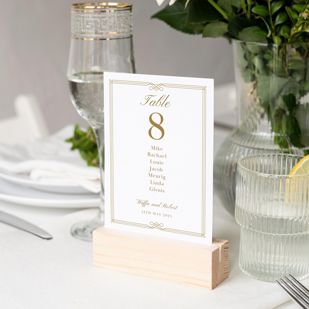 DIY Wedding Reception Table Cards Template Wedding Table Numbers Table ...