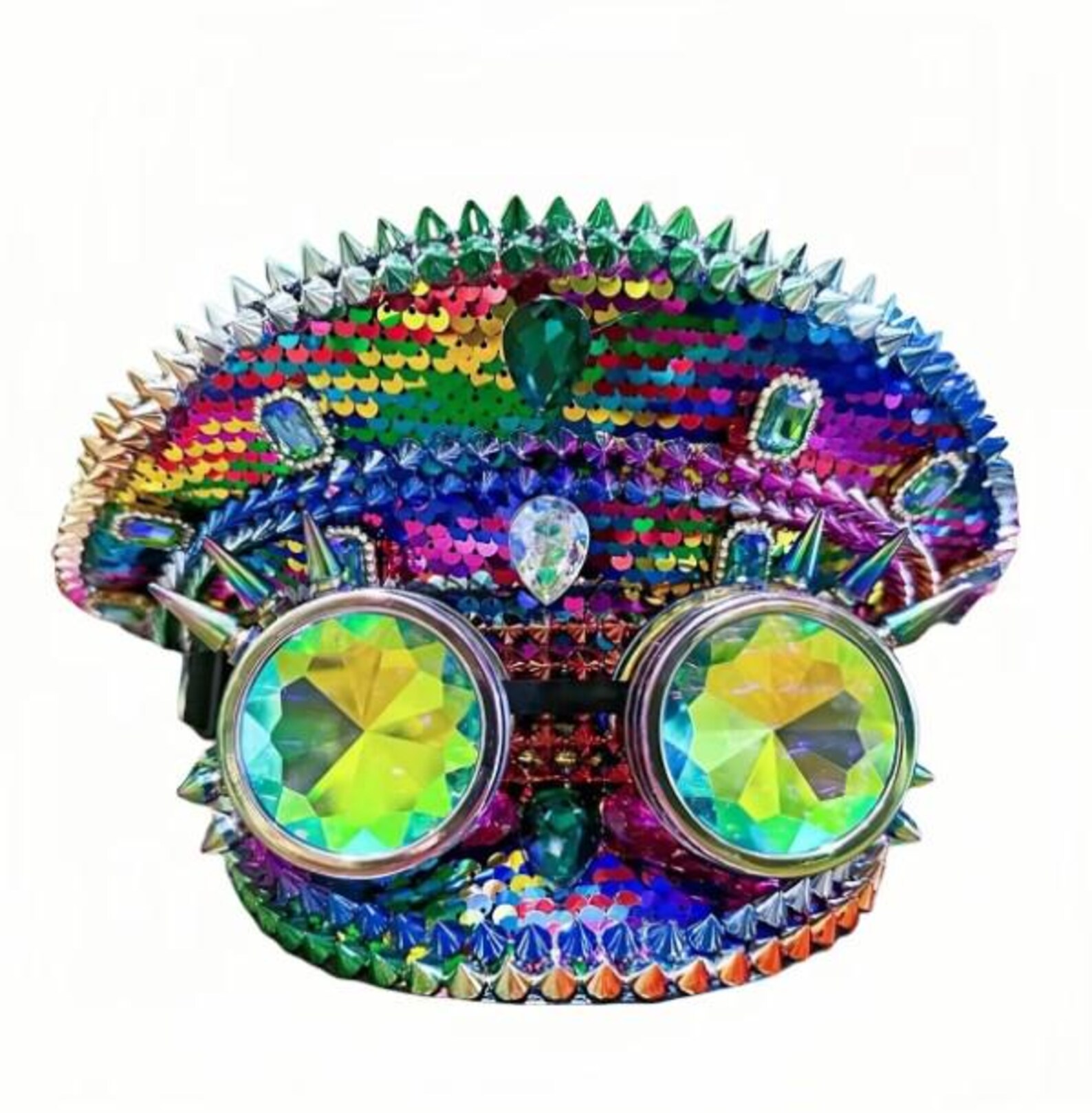 Rainbow Steampunk Festival Captain Hat – Cyberpunk Drag Queen Hat ...