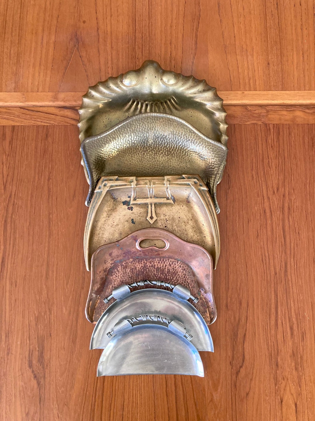 Vintage Hammered Copper or Brass Crumb Tray Silent Butler Art Deco ...