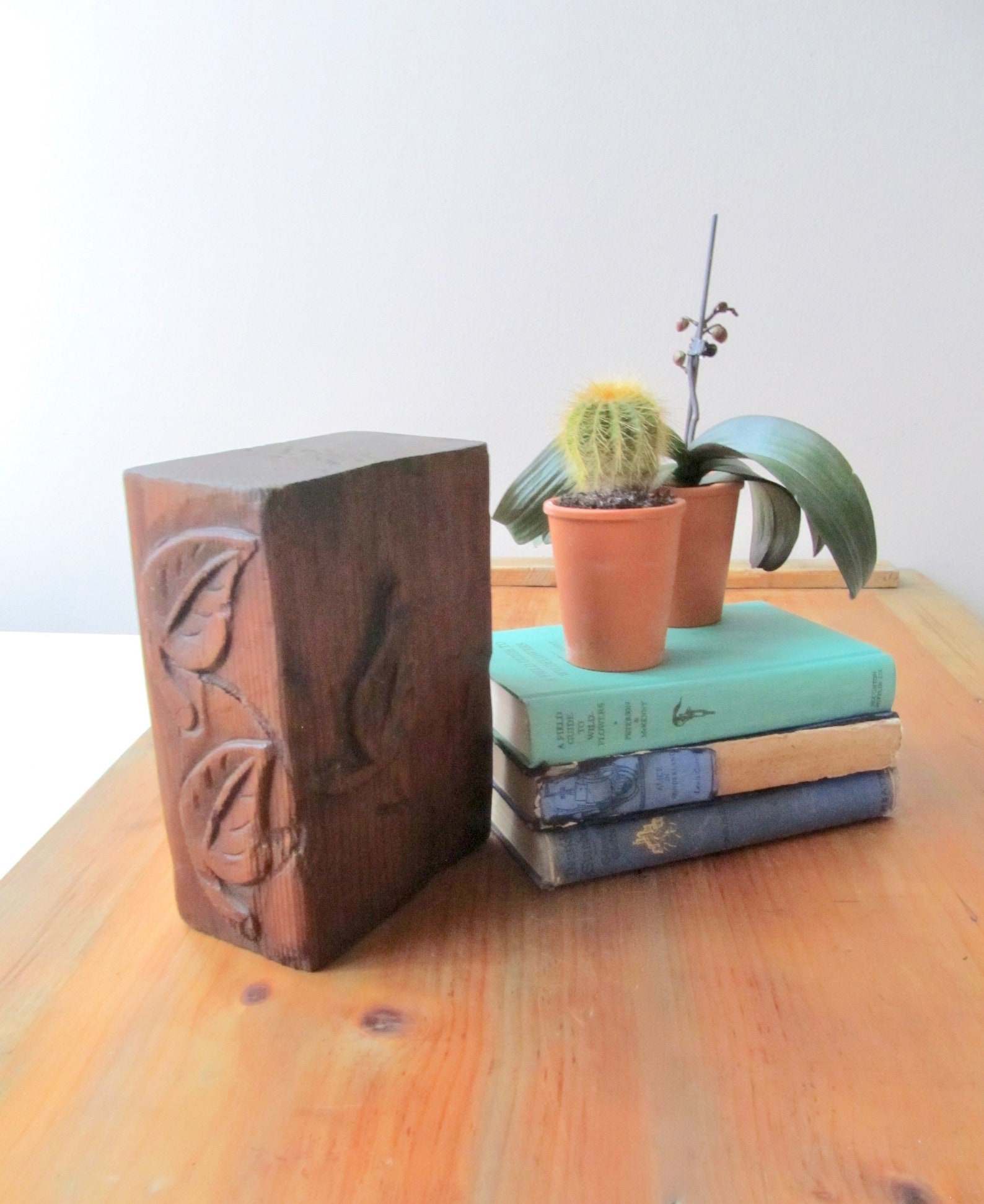 Rustic Hand Carving Four Leaf Clover Ivy Wood Block - Etsy