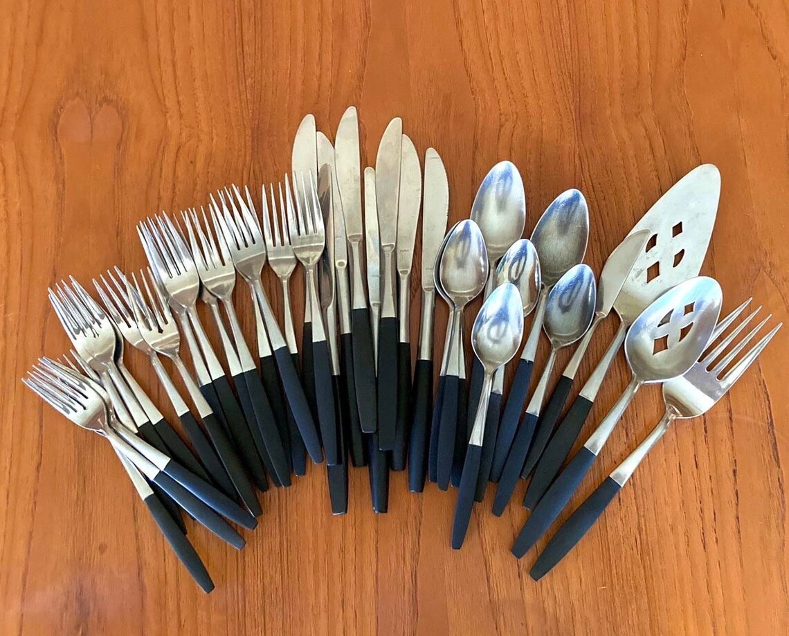 Kingston Stainless Replacement Flatware Black Composite - Etsy