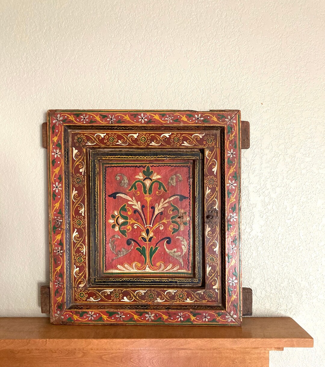 Rustic Indian Window Frame - Painted Rajasthani Boho Decor Wall Art - Etsy