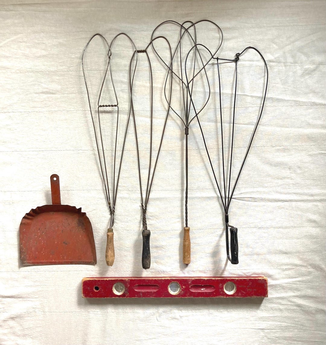 Four Vintage Wire Rug Beaters Collection - Rustic Wall Decor - Wood ...