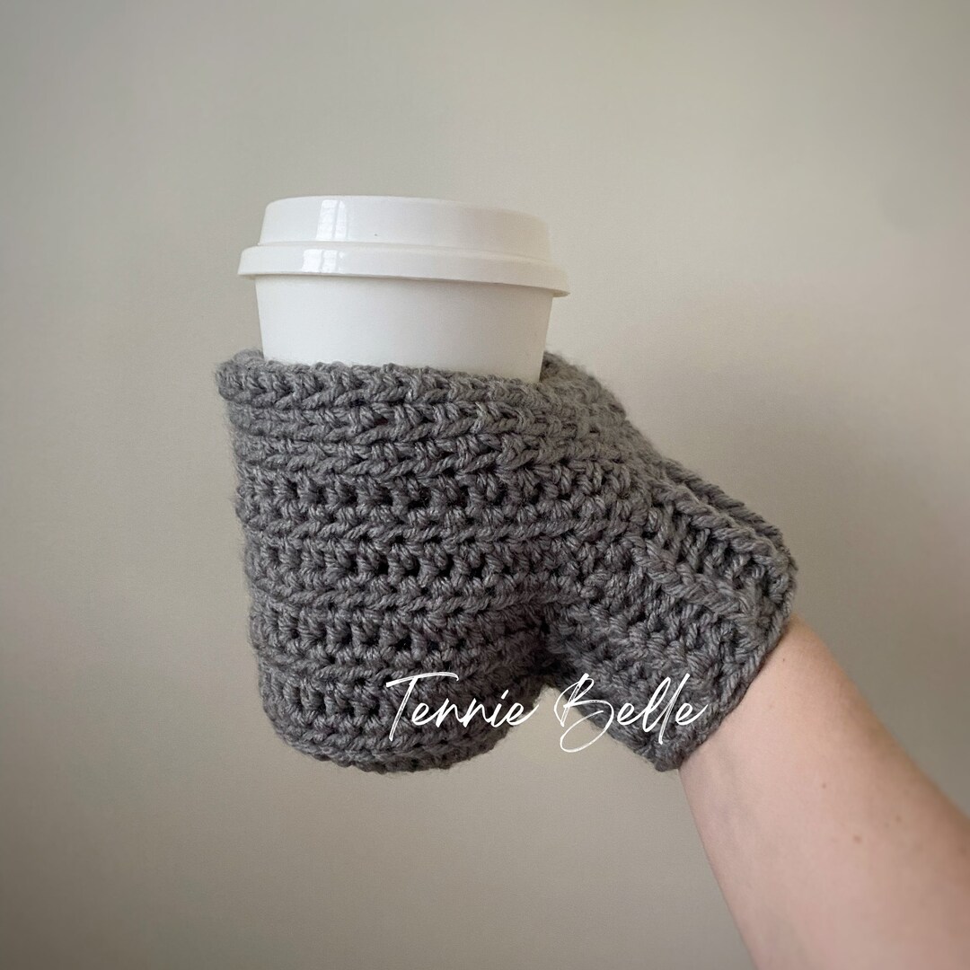SOLID COLORS: Crochet Drink Mitten Set Reusable, Iced Coffee, Coffee ...