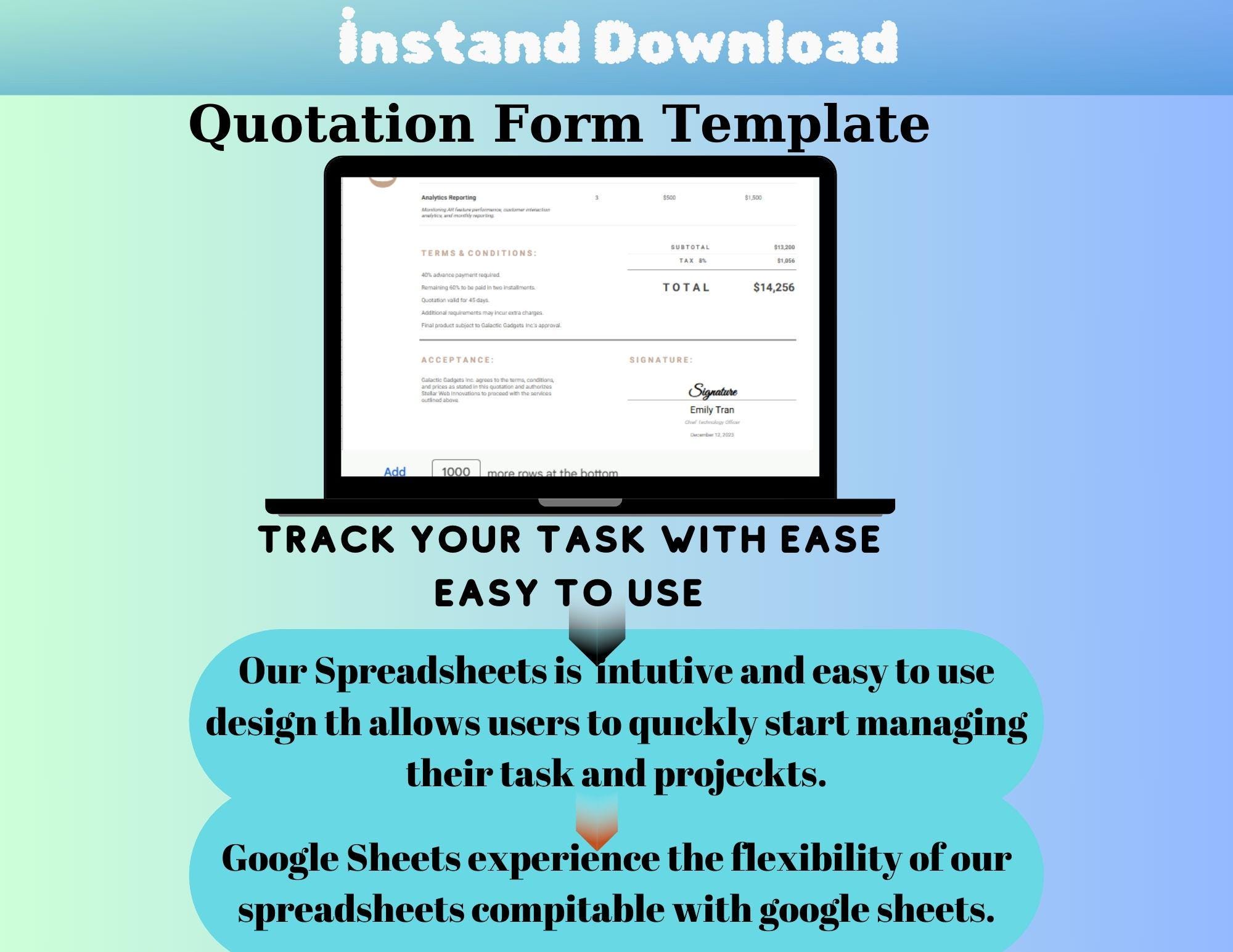 Quotation Form Template |google Sheets | Create & Customize Quotes ...