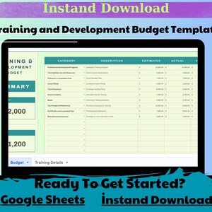 Training and Development Budget Template: Editable Google Sheets ...