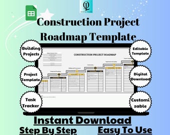 Construction Project Roadmap Template, Editable Google Sheets for ...