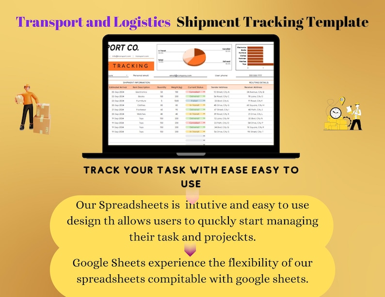Transport and Logistics Shipment Tracking Spreadsheet Template ...