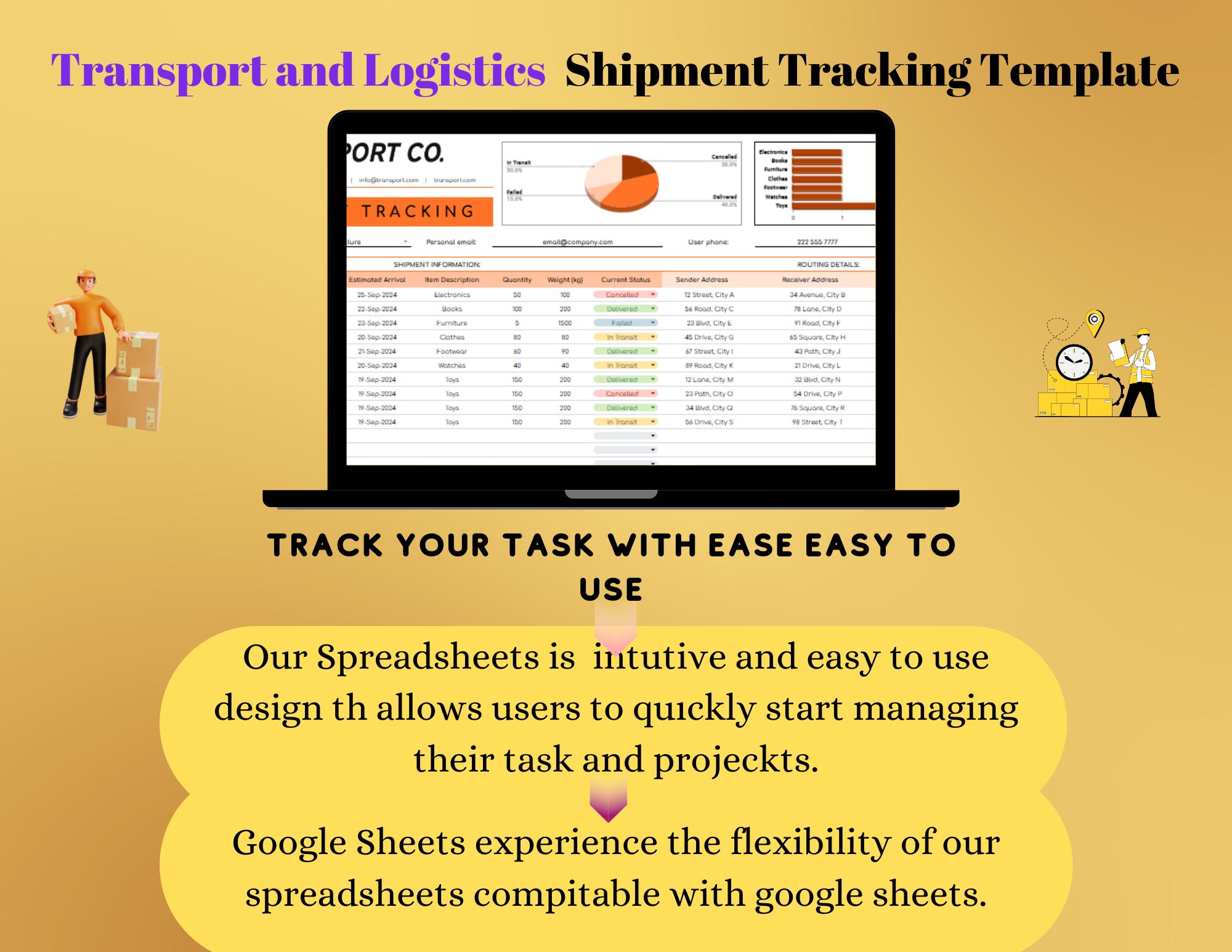 Transport and Logistics Shipment Tracking Spreadsheet Template ...